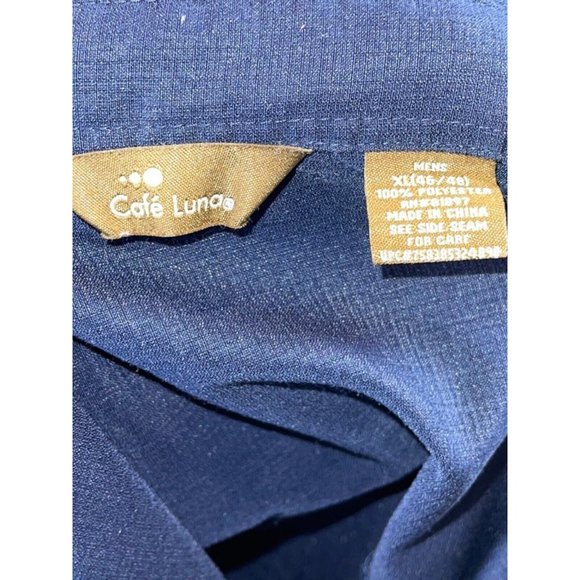 Cafe Luna | Shirts | Cafe Luna Mens Blue Navy Blue Short Sleeve Button ...